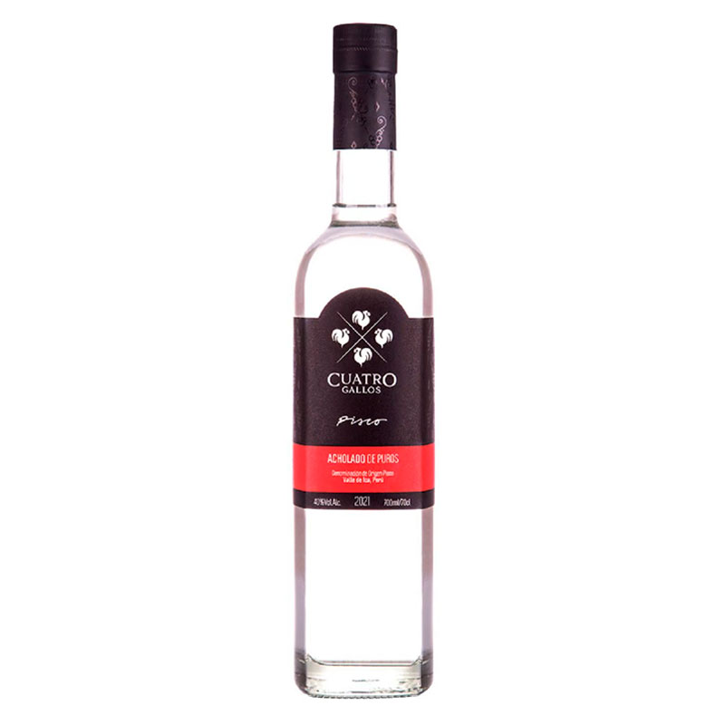 Pisco CUATRO GALLOS Acholado Botella 700ml - Pide.pe