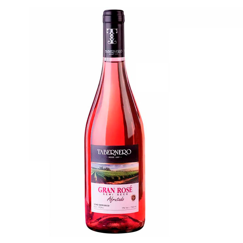 Vino Gran Rosé TABERNERO Semi Seco Afrutado Botella 750ml - Pide.pe
