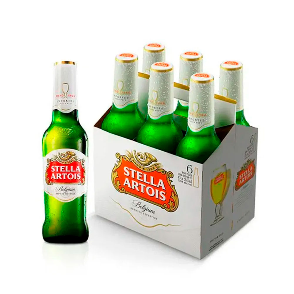 Cerveza STELLA ARTOIS Six Pack Botella 330ml - Pide.pe